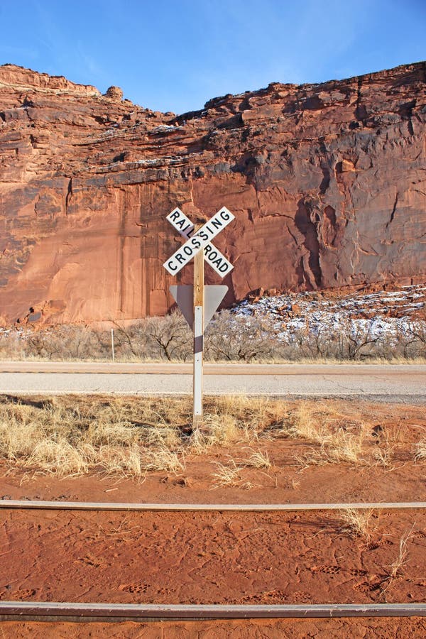 Rail Crossing in the Colorado River Valley, Utah Stock Image - Image of ...