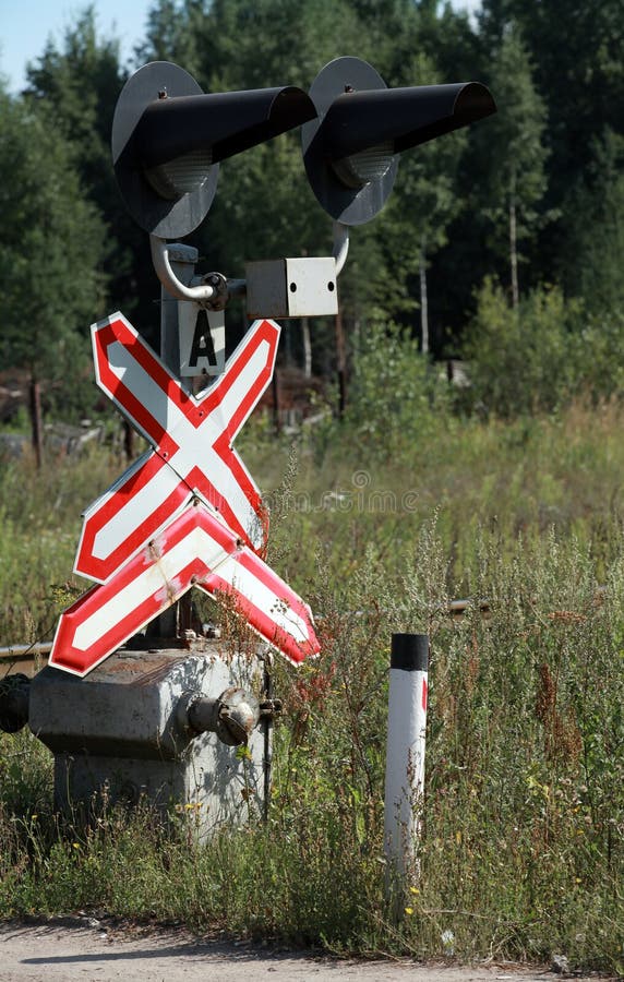 A Rail Crossing Stop Sign for Pedestrians Stock Photo - Image of costa ...
