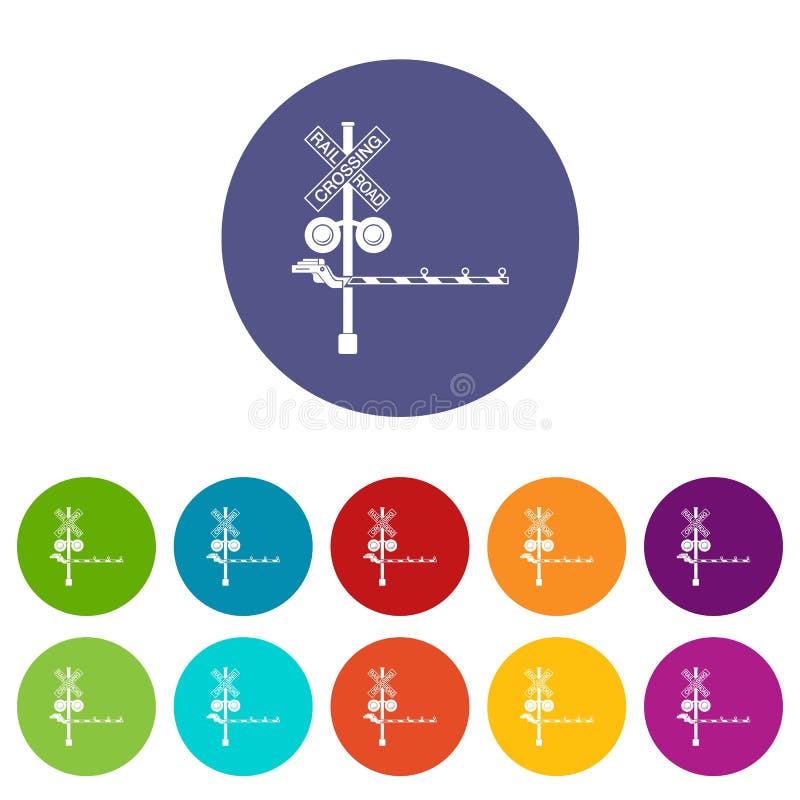 Rail Crossing Signal Icon, Simple Style Stock Illustration ...