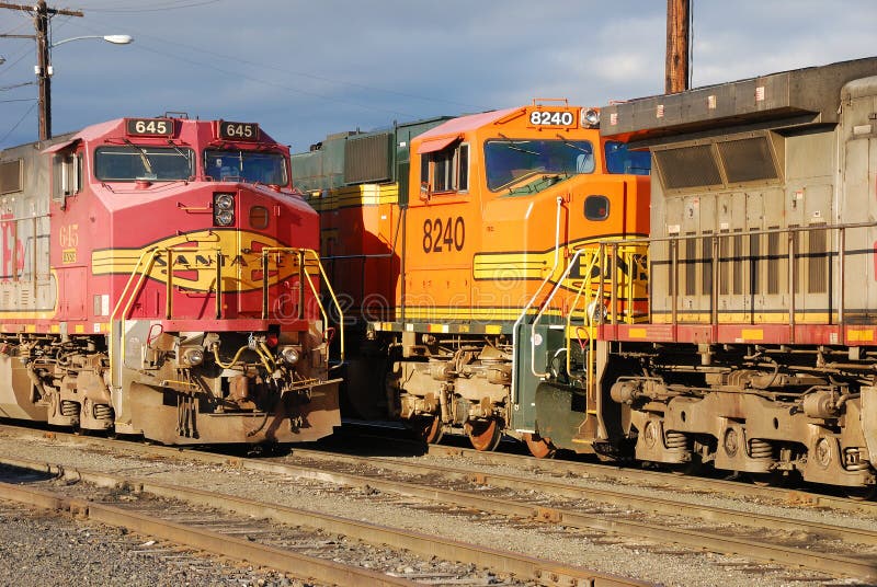 Diesel Electric Freight Train Engine Locomotives Stock Image - Image of ...