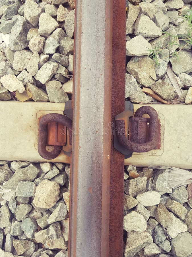 Rail fastening system. stock image. Image of fastening - 119891501