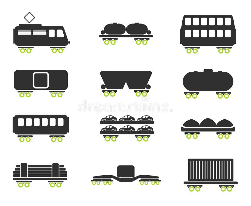 Rail-freight traffic icons stock vector. Illustration of railroad ...