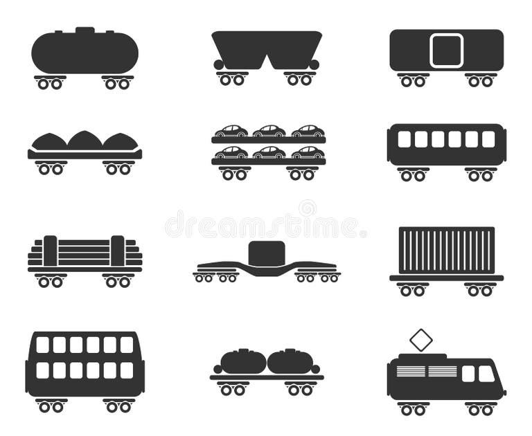 Rail-freight traffic icons stock vector. Illustration of delivery ...