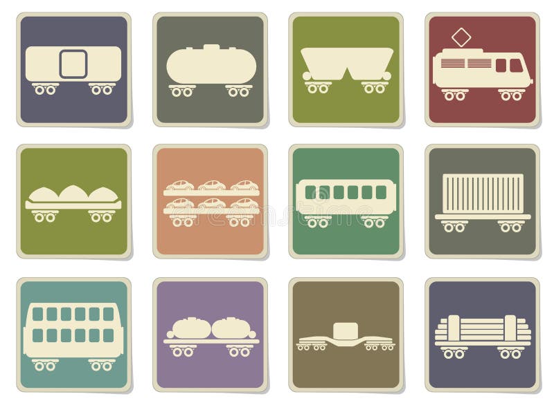 Rail-freight traffic icons stock vector. Illustration of delivery ...