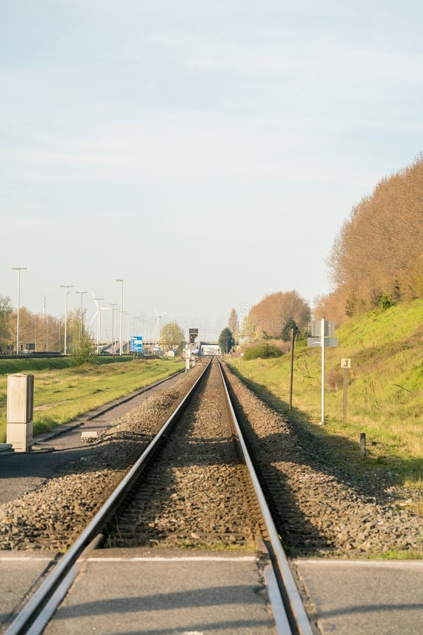 Rail for Freight Transport in the Port Area Stock Photo - Image of ...