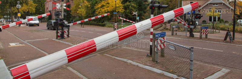 Rail Level Crossing Near Railstation Soest Netherlands Editorial Stock ...