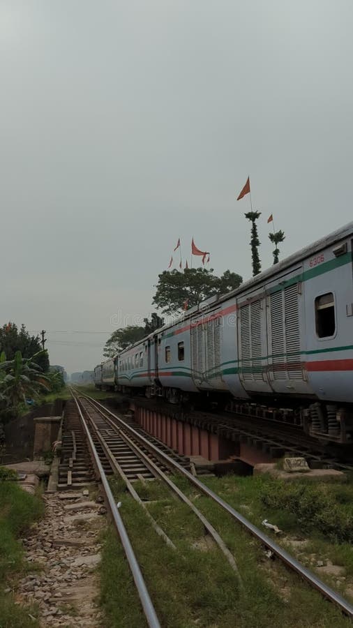 The Rail Line and Train Move on Dhaka, Bangladesh Stock Video - Video ...
