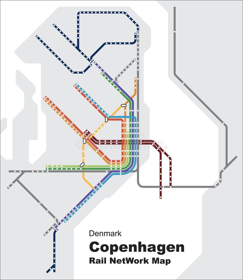 Rail Network Map of Copenhagen, Denmark Editorial Photography ...