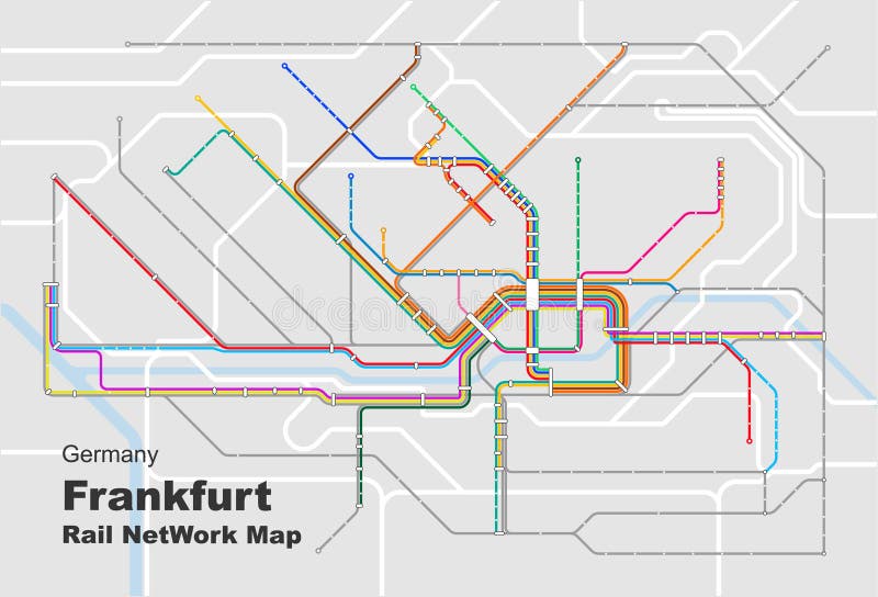 Rail Network Map of Frankfurt,Germany Stock Vector - Illustration of ...