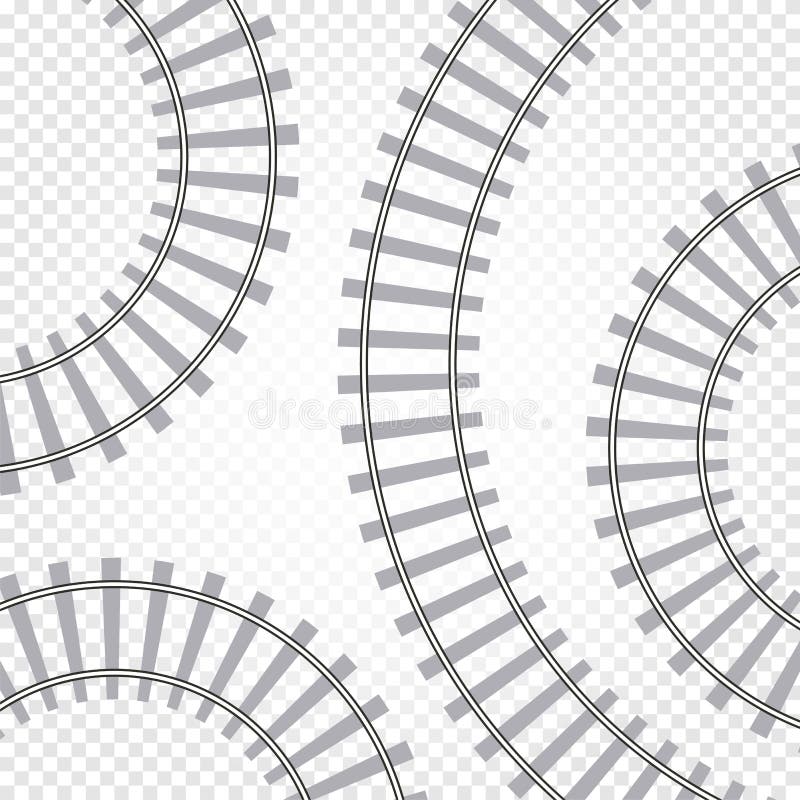 Curving Train Track, Rail Track Silhouette Isolated Stock Vector ...