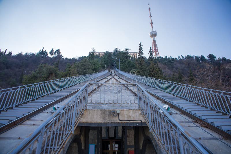 Rail Road for the Cable Car Stock Image - Image of europa, building ...