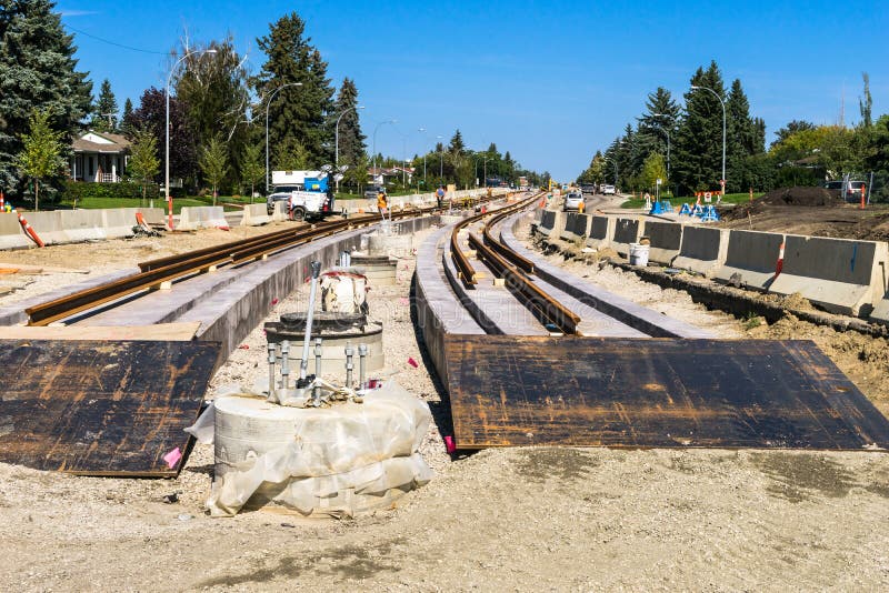Rail Road Construction Site Editorial Stock Image - Image of people ...