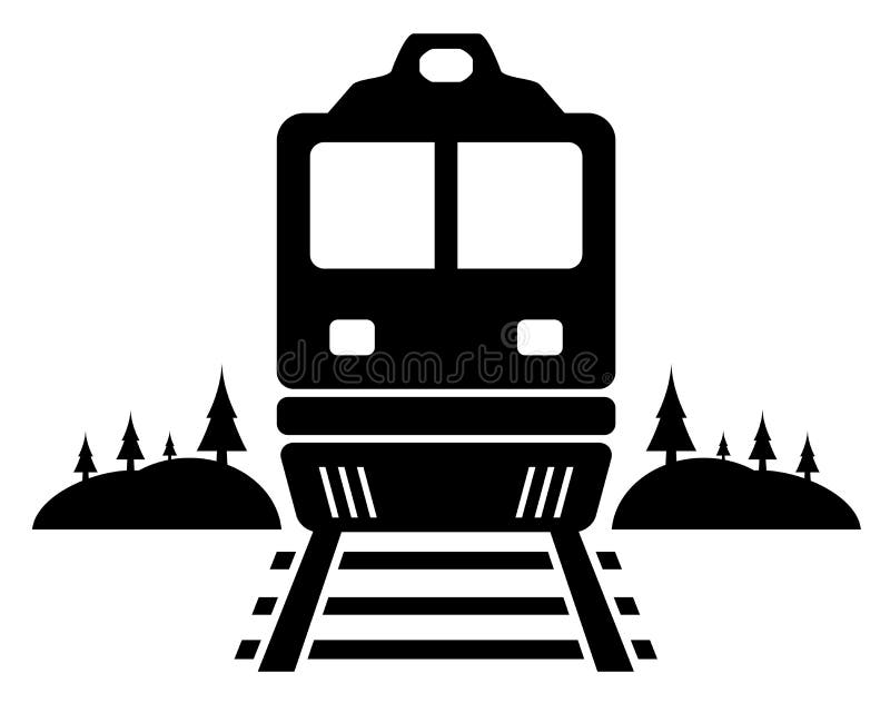 Rail Road Icon with Moving Train Stock Vector - Illustration of freight ...