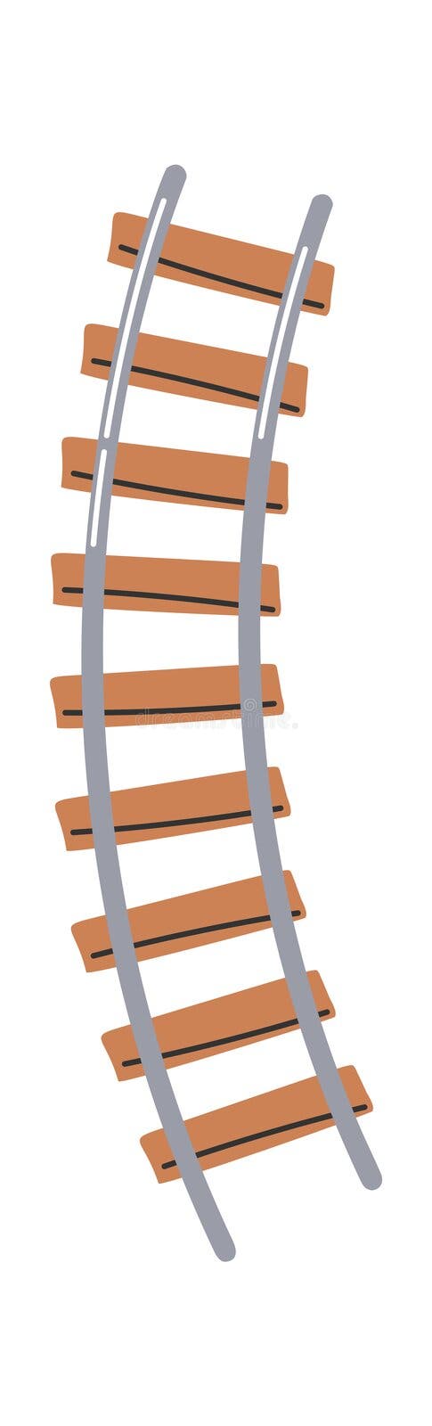 Rail Road Track Bending Element Stock Illustration - Illustration of ...