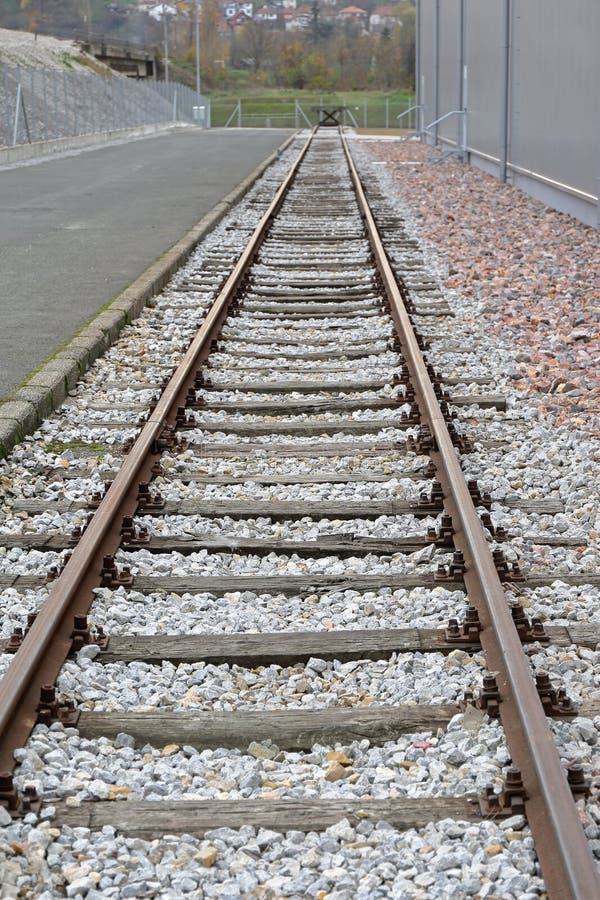 Railroad Tracks stock image. Image of empty, building - 111366331