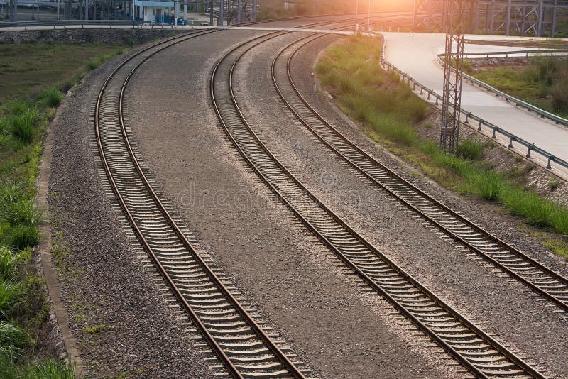 Rail Road Tracks stock photo. Image of crossroad, cars - 55356682