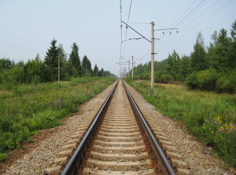 Rail Road Train Track Landscape Background Stock Image - Image of ...