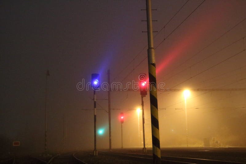 Rail signal lights stock photo. Image of direction, landscape - 70822582