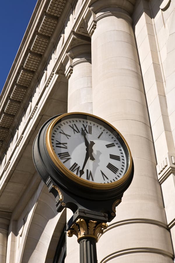 Clock at Historic Union Station Kansas City Missouri Stock Photo ...