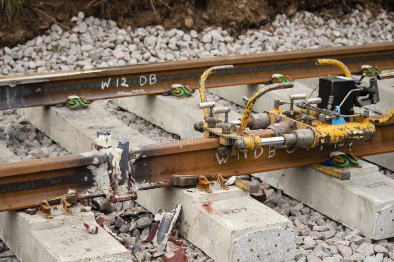 Rail Track Construction, Railway Stock Image - Image of engine, machine ...