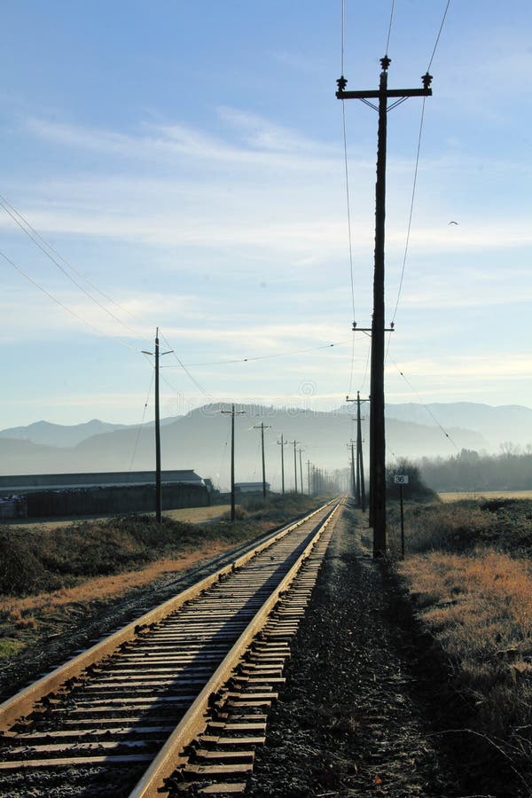 Rail Track in Early Morning Stock Photo - Image of railroad, sunlit ...