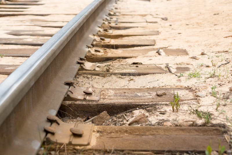 Rail Track in Sand stock image. Image of railroad, sleepers - 54861843