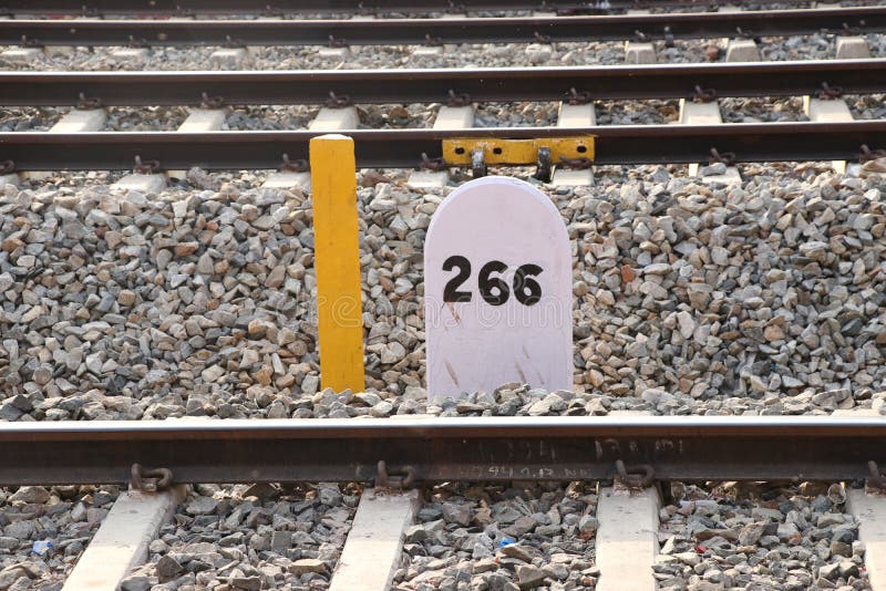Rail track on sign board. stock image. Image of view - 242453803