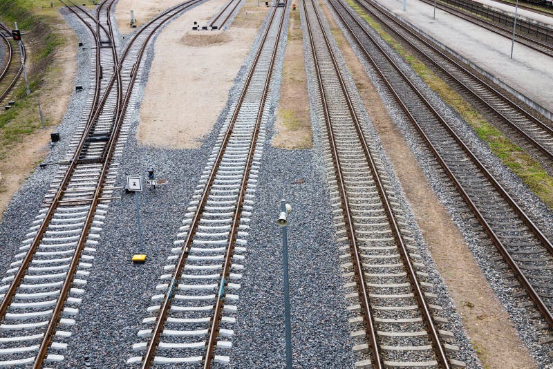 Rail Tracks in Depot. Empty Railway Tracks Stock Photo - Image of ...