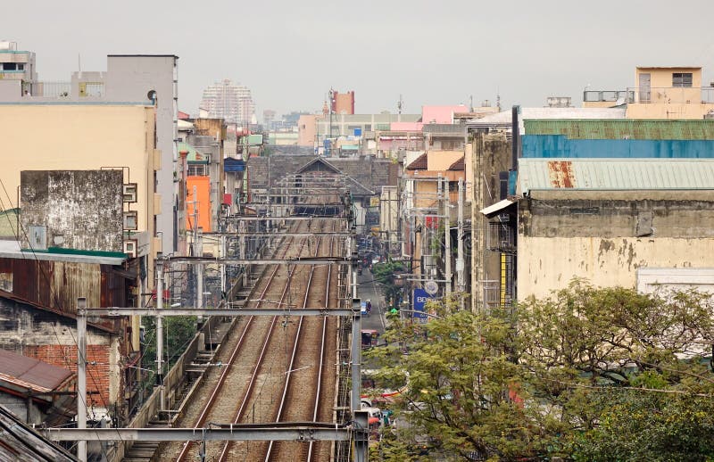 The Rail Tracks at Downtown in Manila, Philippines Editorial Stock ...