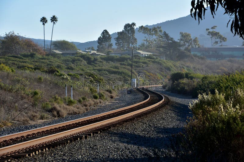 Rail Tracks Making an S Curve As it Winds Stock Image - Image of tracks ...