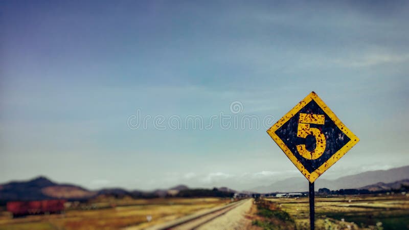 Rail Train Sign Number Five Stock Image - Image of sign, jnnsnsan ...