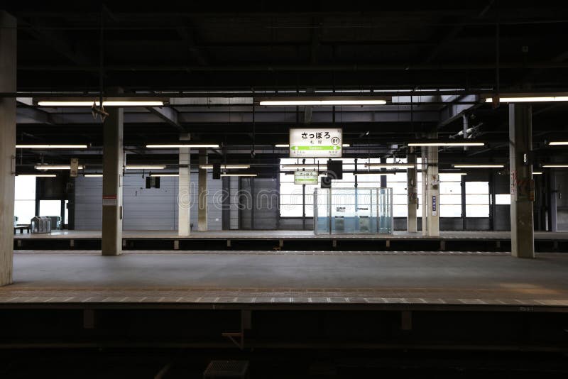 Rail Train Stop at Sapporo Station in Hokkaido, Japan. Editorial Stock ...
