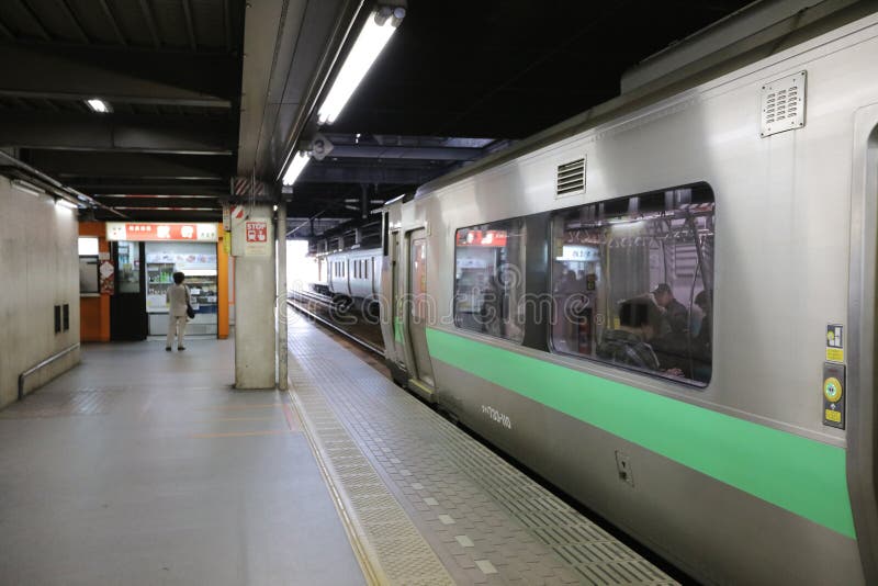 Rail Train Stop at Sapporo Station in Hokkaido, Japan. Editorial Image ...
