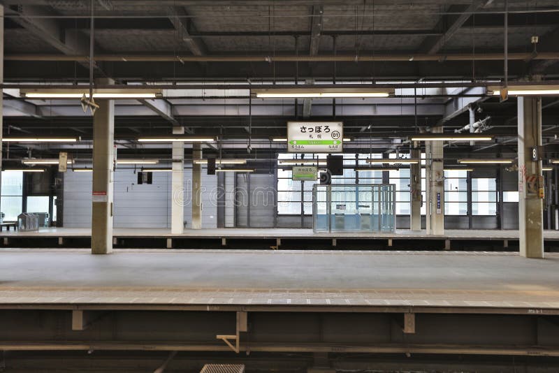 Rail Train Stop at Sapporo Station in Hokkaido, Japan. Editorial Image ...