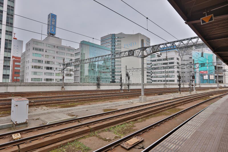 Rail Train Stop at Sapporo Station in Hokkaido, Japan. Editorial Stock ...