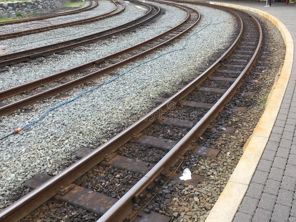 Rail or train tracks. stock image. Image of railway, tracks - 75496187