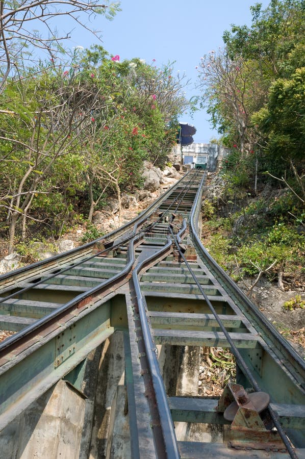 Rail tram on mountain stock image. Image of lift, mountain - 19034401