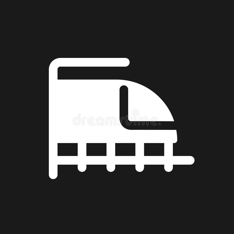 Rail Transport Dark Mode Glyph Ui Icon Stock Vector - Illustration of ...