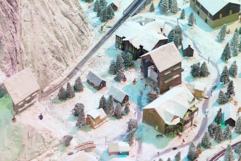 A Rail Transport Modelling on Snow Day Stock Image - Image of model ...