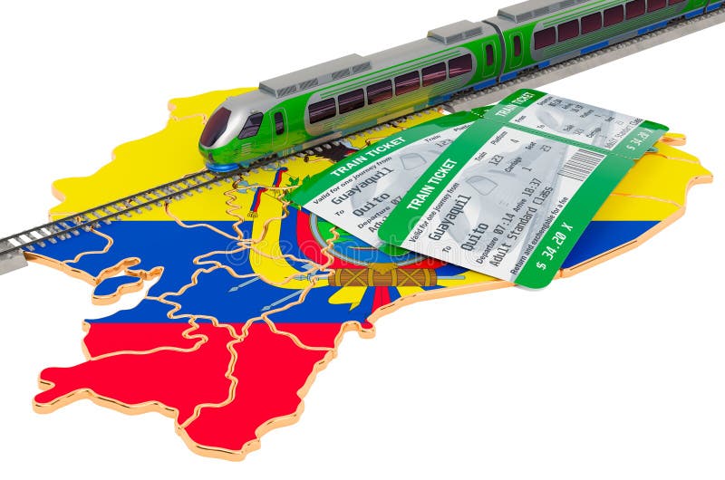 Rail Travel in Ecuador, Concept. 3D Rendering Stock Illustration ...