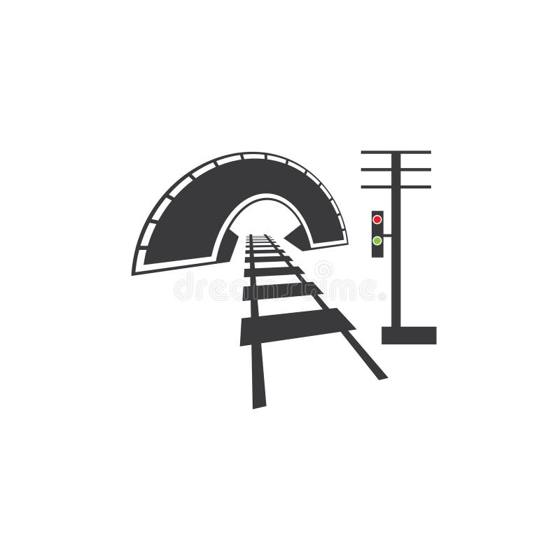 Rail with Tunnel Logo Icon Vector Design Template Stock Illustration ...