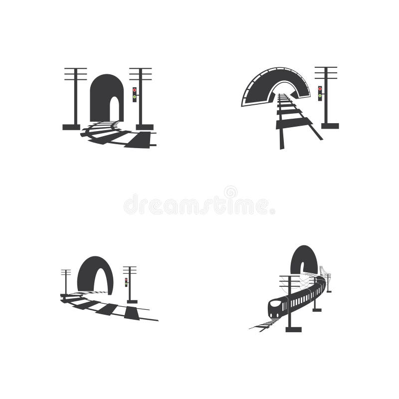 Rail with Tunnel Logo Icon Vector Design Template Stock Illustration ...