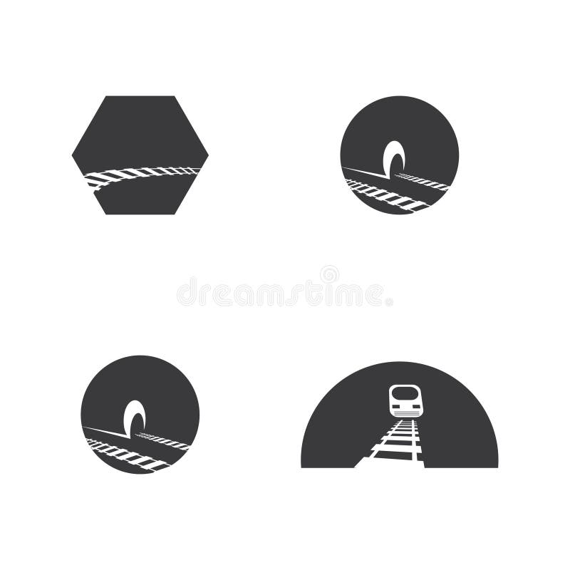Rail with Tunnel Logo Icon Vector Design Template Stock Illustration ...