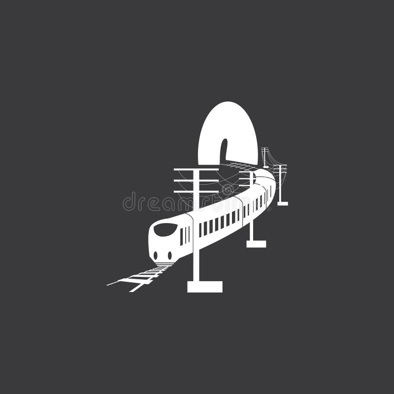 Rail with Tunnel Logo Icon Vector Design Template Stock Illustration ...