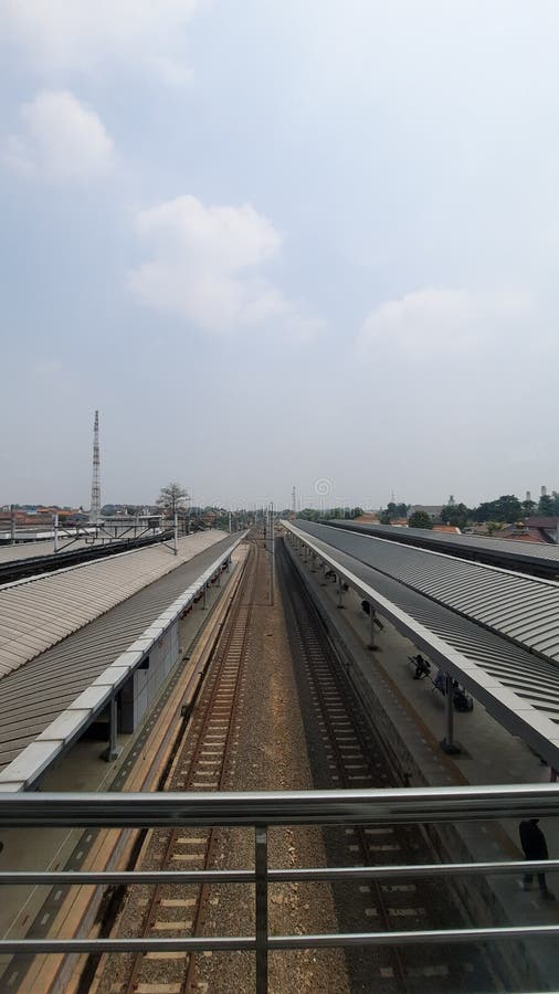 Rail Ways from the Top of Cikarang Station West Java Stock Image ...