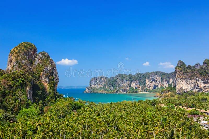 Railay Strand Krabi Provinz, Thailand Stockfoto - Bild von horizont ...