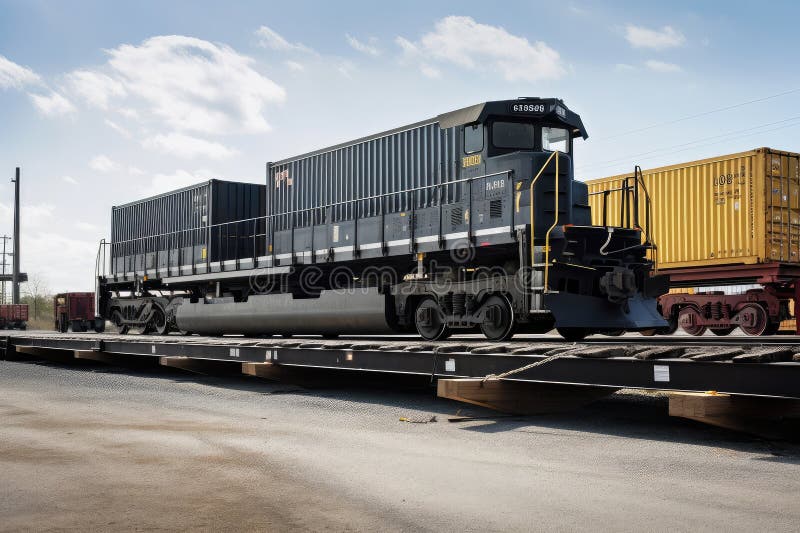 Railcar Being Loaded with Cargo for Transport Stock Illustration ...