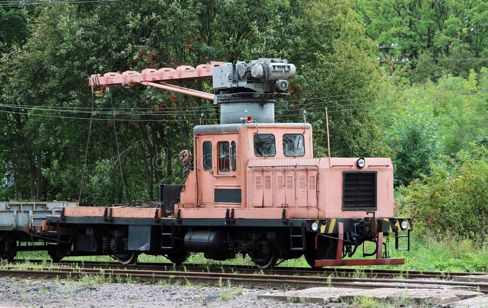 Railcar for Maintenance of the Railway and Security Checks. Stock Image ...