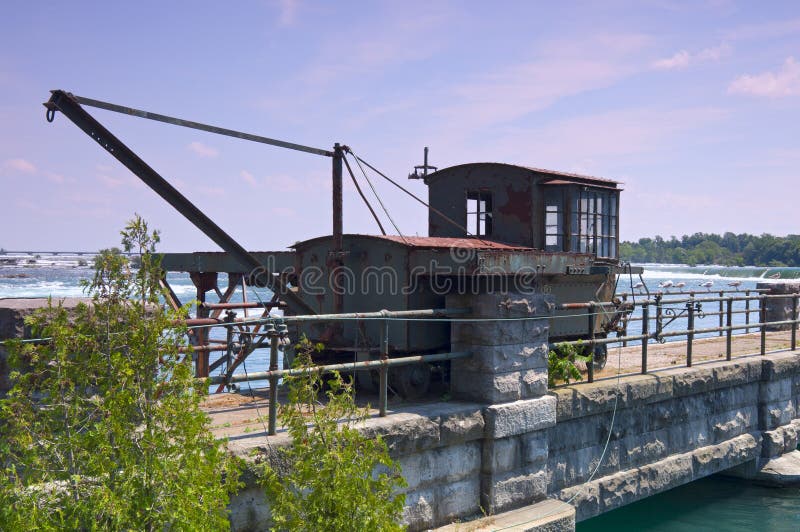Railed Crane at Niagara River Bridge Stock Image - Image of canada ...