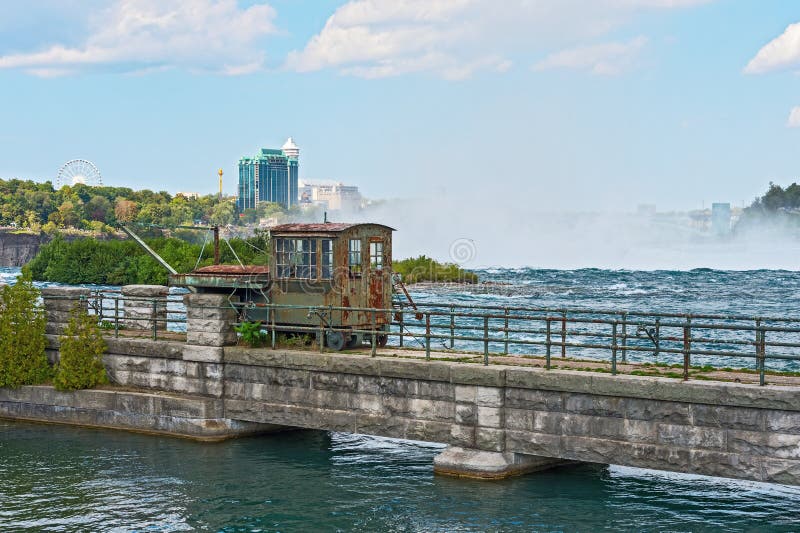 Railed Crane at Niagara River Bridge Stock Image - Image of canada ...
